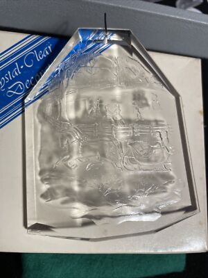 VTG Henco Christmas Ornament - Crystal Clear Currier & Ives Scene on ...
