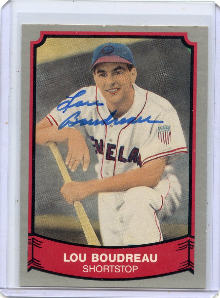 1989 PACIFIC #166 LOU BOUDREAU, AUTOGRAPH, HOF, CLEVELAND INDIANS ...