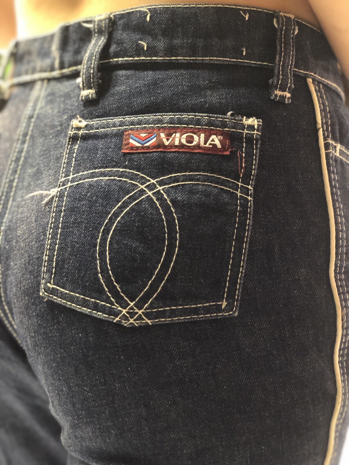 1970s Girls Women’s Original VIOLA Pin Stripe Bell Bo… - Gem