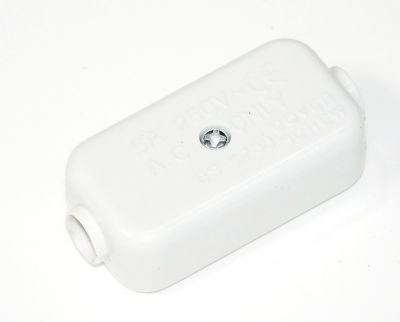 5A InLine Connector Box 2 Terminal Join Flex Cable Wire Mains ...