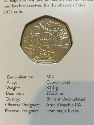 2021 Decimal Day 50p Coin Fifty Pence Brilliant Uncirculated BUNC UK ...