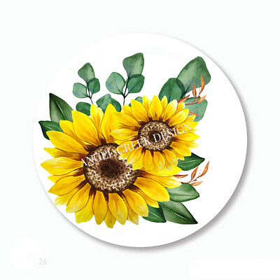 Stunning Floral Sunflowers Scrapbook Stickers Envelope Seals Labels ...