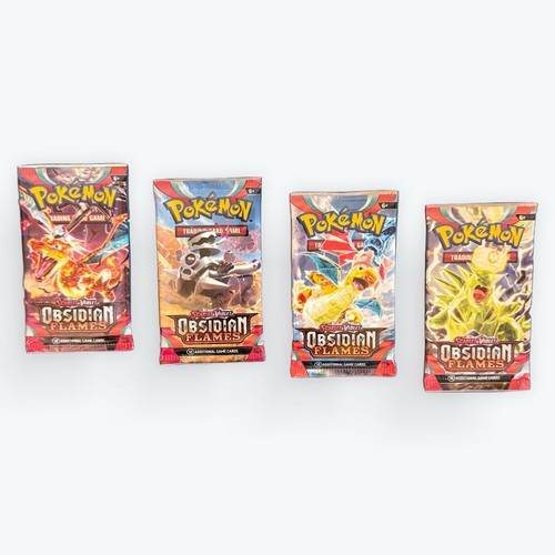 Pokemon Obsidian Flames Booster Packs x 4 Art Bundle Scarlet & Violet ...