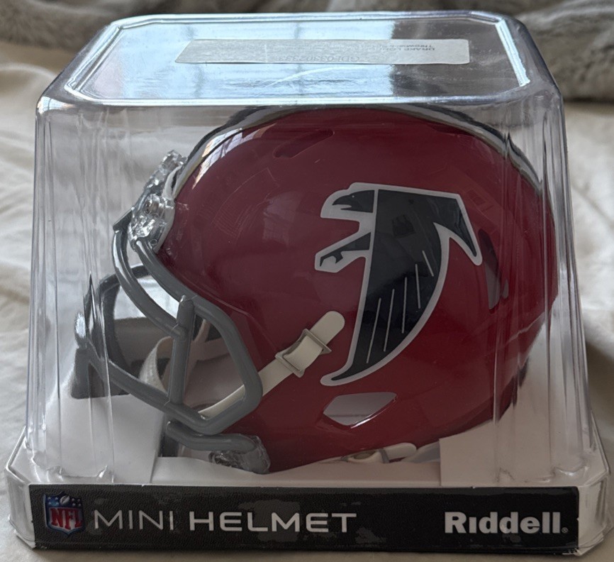 DRAKE LONDON ATLANTA FALCONS SIGNED NFL SPEED THROWBACK MINI HELMET ...