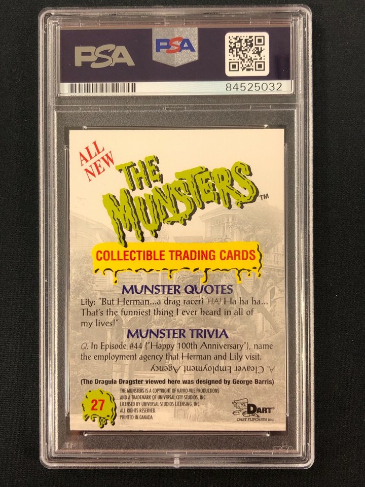 The Munsters Butch Eddie Patrick Dragula Signed Auto PSA Cert 1996 Dart ...