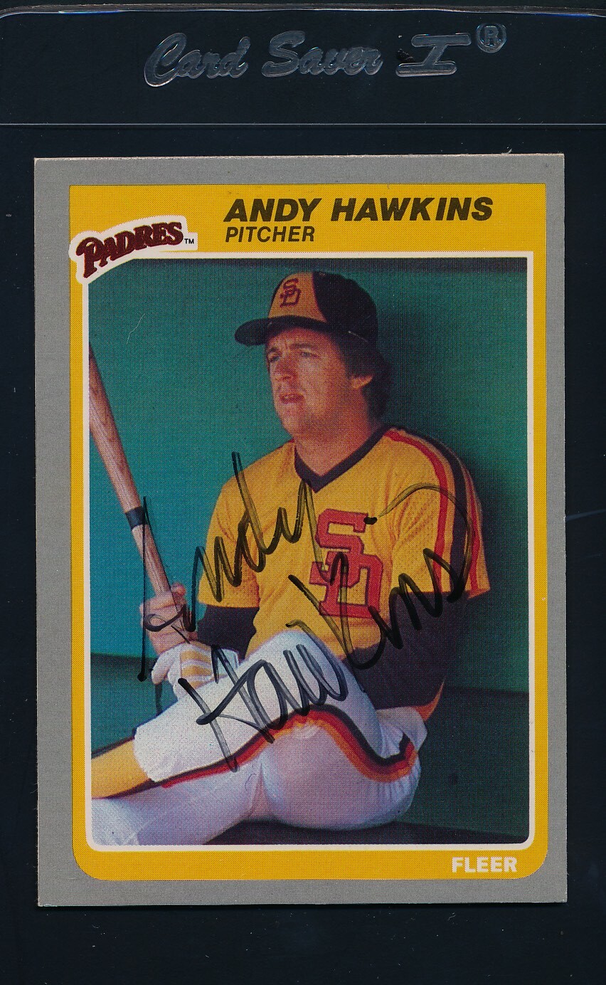 1985 Fleer #36 Andy Hawkins Padres Signed Auto *28694 | eBay