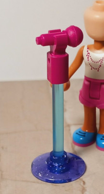New LEGO Microphone Stand Glitter Purple Base Translucent Clear Blue ...