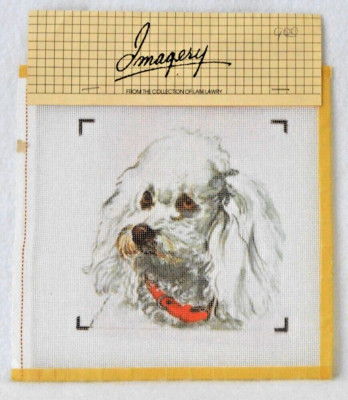 NEEDLEPOINT CANVAS - WHITE POODLE - NEW - 18 MESH - LANI LAWRY - 6" BY ...