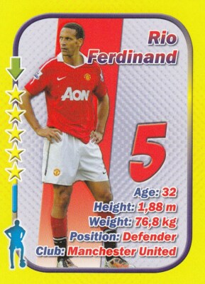 Football card RIO FERDINAND England Manchester united STARS edition ...