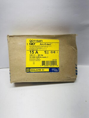 Square D QO115AFI 1 Pole 15A 120VAC QO Plug In Arc Fault Interrupter ...