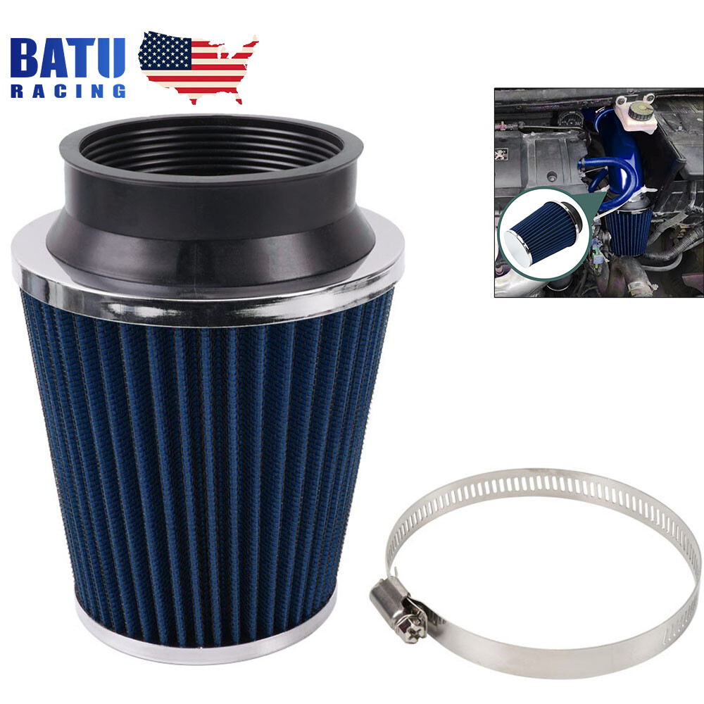3inch 76mm Blue High Flow Inlet Dry Air Filter Cold Air Intake Cone ...