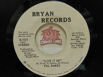 Promo! Pal Rakes – Live It Up / Mono, 45 RPM VG+ (16J) | eBay