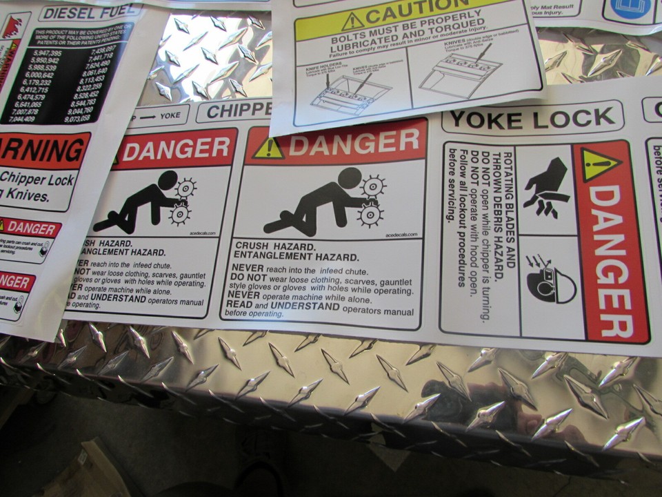 MORBARK WOOD CHIPPER SAFETY DECAL KIT FOR MULTIPLE CHIPPER MODELS | eBay