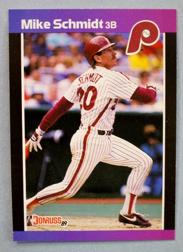 Mike Schmidt HOF MVP Phillies 1989 Donruss ERROR Card #193 Missing ...