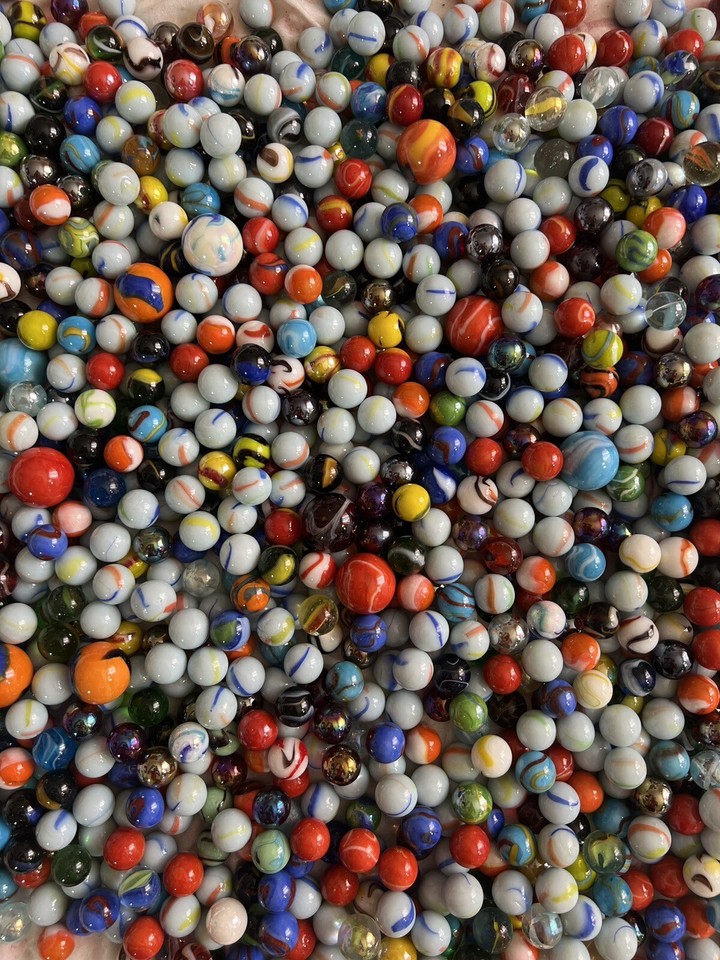 2 LB BAGS Weighed From This Huge Pile! Mixed Marbles! Tons Of Shooters ...
