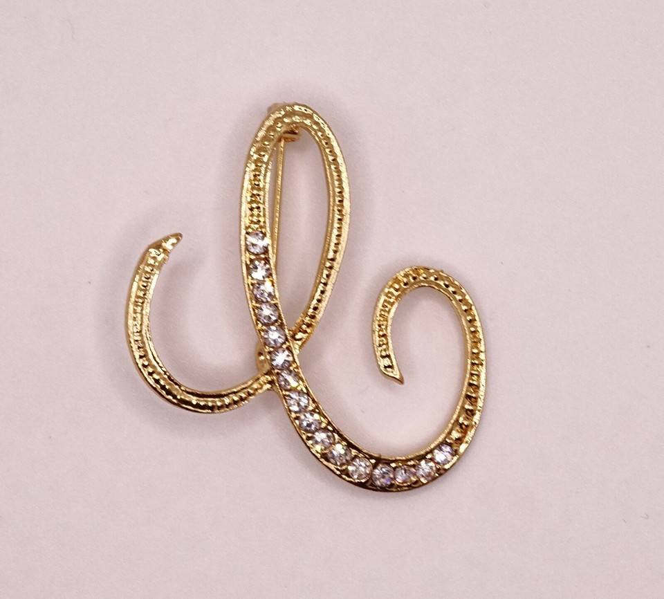 Diamante Gold Initial Letter C Fashion Brooch Pin Brand New FREE P&P ...