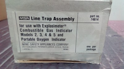 MSA 74814 Line Trap Assembly For Explosimeter Combustible Gas Indicator ...