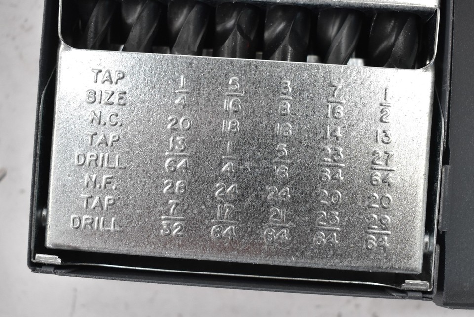 Huot Drill Bit Index Set 1/16 to 1/2 by 1/64 Made in USA 29 Piece Case ...