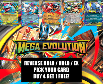 Pokémon Mega Evolution: Pick Your Card – Reverse Holo/Holo/ex - NM TCG ...