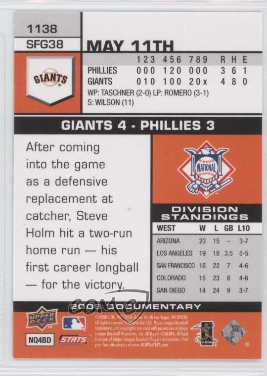 2008 Upper Deck Documentary Randy Winn #1138 | eBay