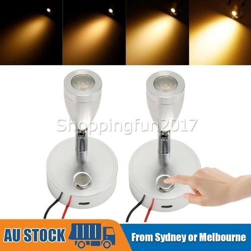2x 12V LED Interior Spot Reading Light Camper Van Caravan Boat Touch ...