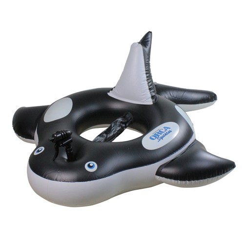 Swim Central 10" Inflatable Black White Orca Whale Squirter Swimming ...