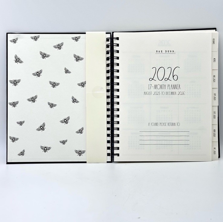 2026 Planner Rae Dunn 2026 Bee Planner 17 Months Planner Aug- Dec 2026 (10x8”) | eBay