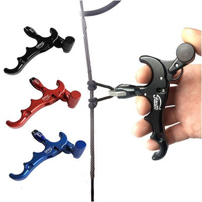 Archery 4 Finger Release Aids Rotate 360° Thumb Releaser D Loop for ...