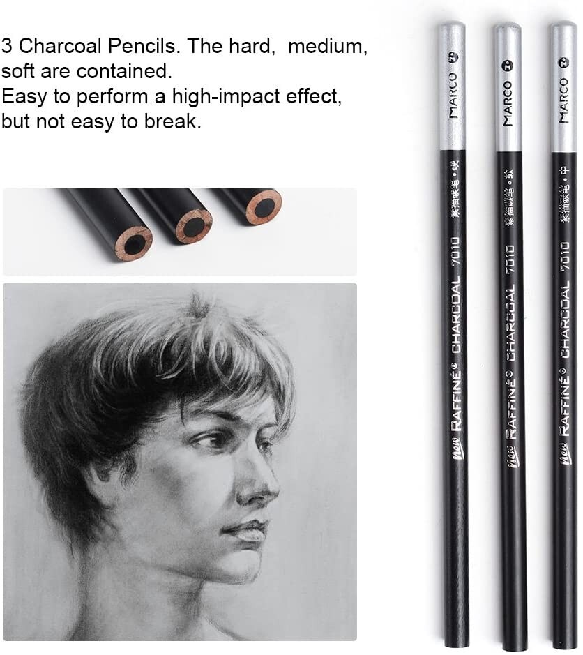 29PCS Professional Drawing Artist Kit Set Pencils And Sketch Charcoal ...