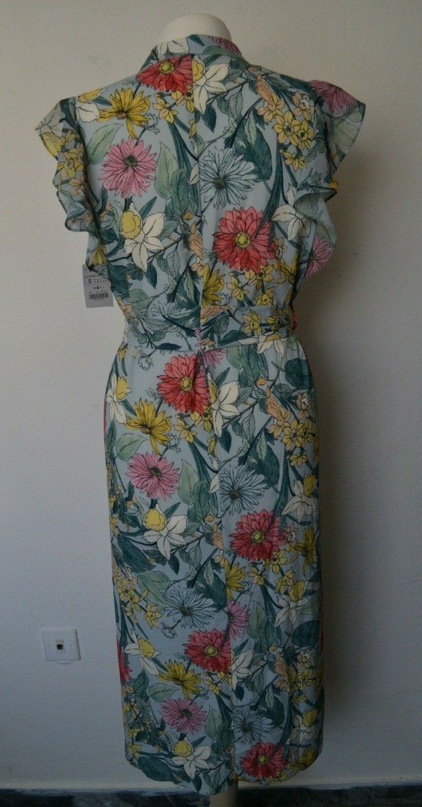 ZARA LONG FLORAL PRINT TUNIC FLOWING DRESS MIDI SIZE M REF.3011/196 | eBay