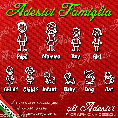 Stickers Family On Board Glass Car, Motorcycle, Camper, Family Stickers ...