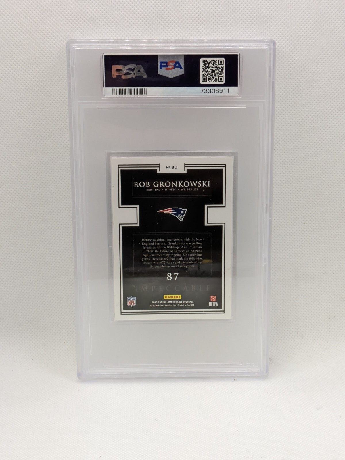 2016 Panini Impeccable - NFL Logos Silver #80 Rob Gronkowski /15 for ...