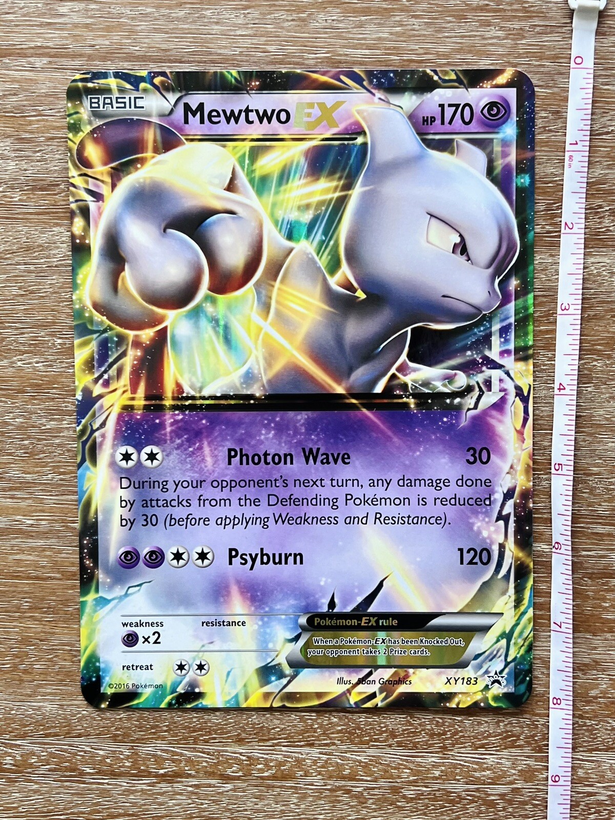 Pokemon TCG Mewtwo EX Jumbo XY183 Oversized XY Black Star Promo Holo ...