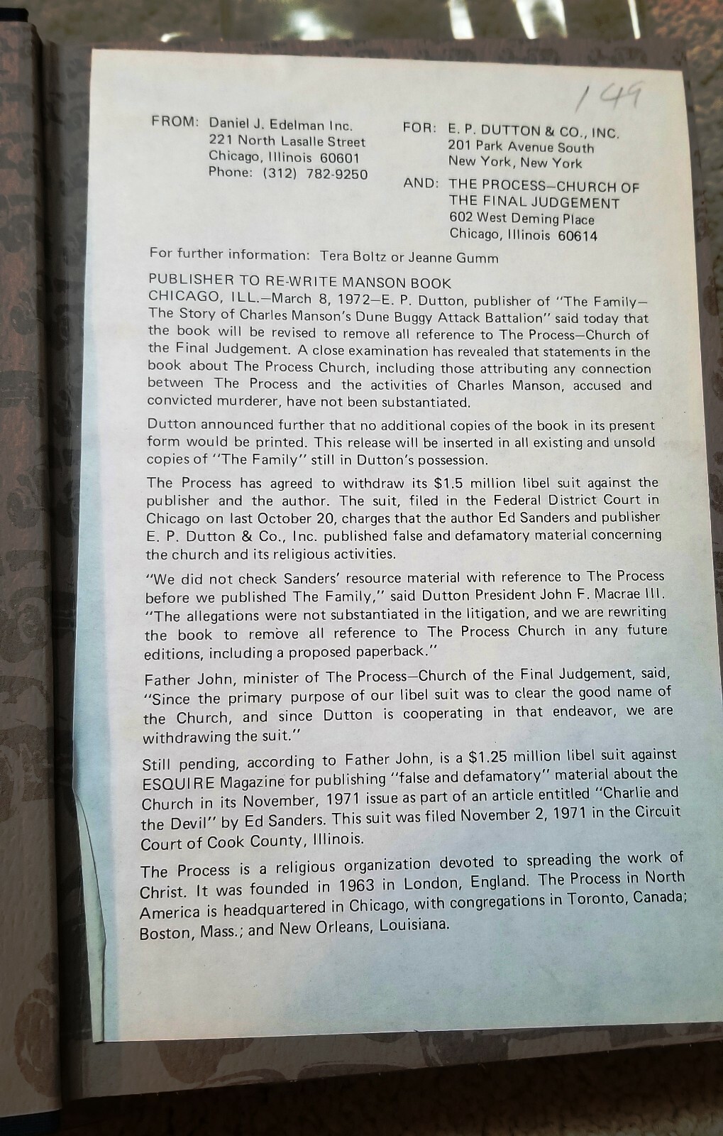 THE FAMILY Ed Sanders FIRST EDITION 1971 HC/DJ Charles Manson+PROCESS ...