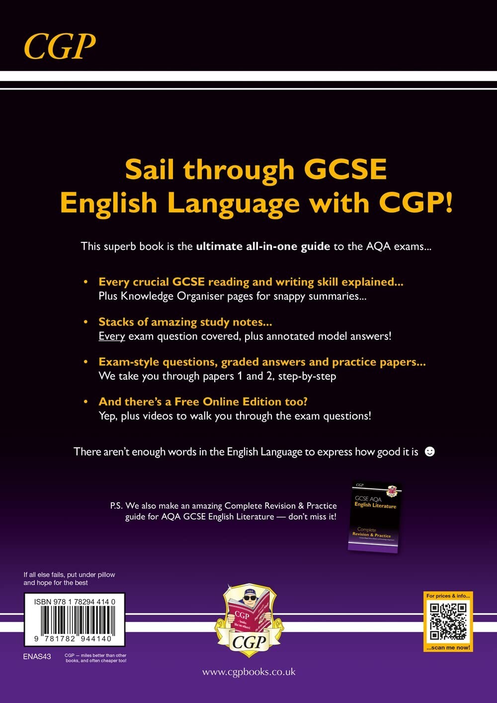 CGP GCSE AQA English Language, Grade 9-1, Complete Revision and ...