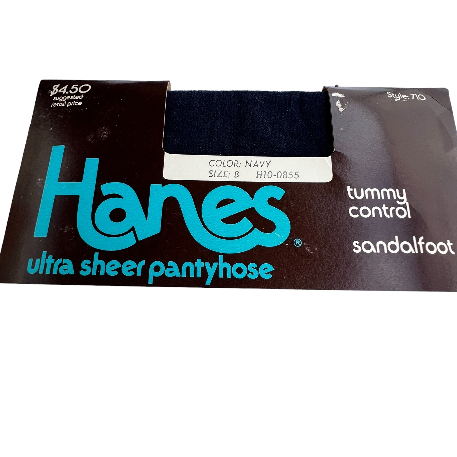 Hanes Navy Blue Tummy Control Sandalfoot Ultra Sheer Pantyhose Size B ...