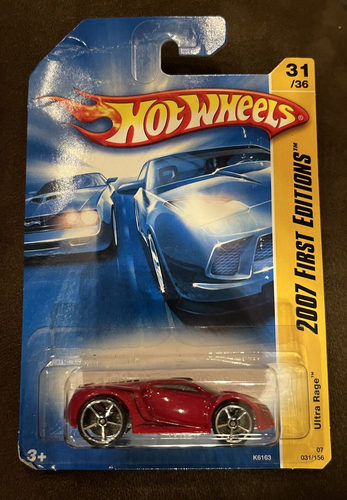 ULTRA RAGE 1/64 HOT WHEELS 2007 FIRST EDITIONS # 31/36 RED CREASED BENT ...