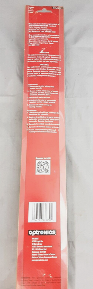 NEW OPTRONICS MCL83RK LED WATERPROOF ID LIGHT BAR MEETS RQMT FOR 80" W ...