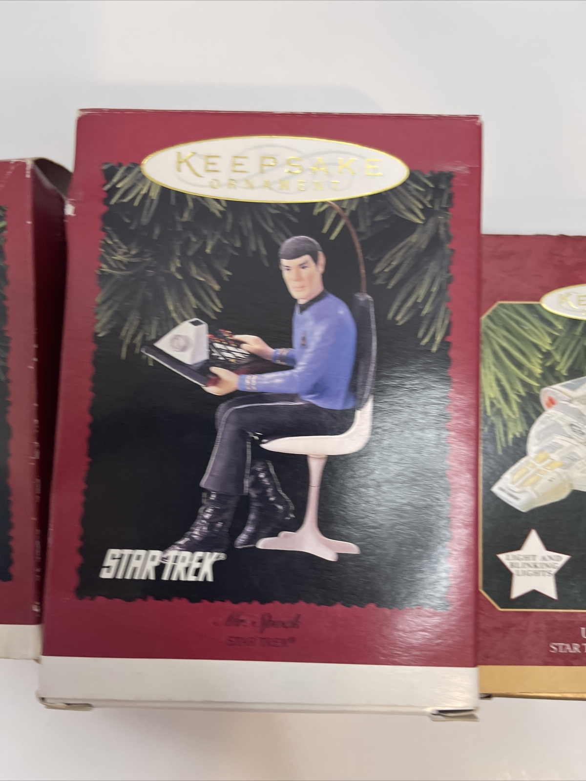 Lot 4 Hallmark Keepsake Ornament 1996 Star Trek Spock Kirk Enterprise ...