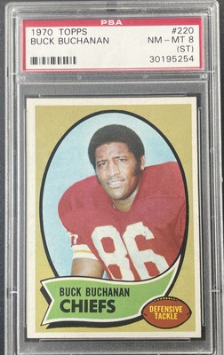 1970 Topps FB Card #220 Buck Buchanan Kansas City Chiefs HOF PSA 8 (ST ...