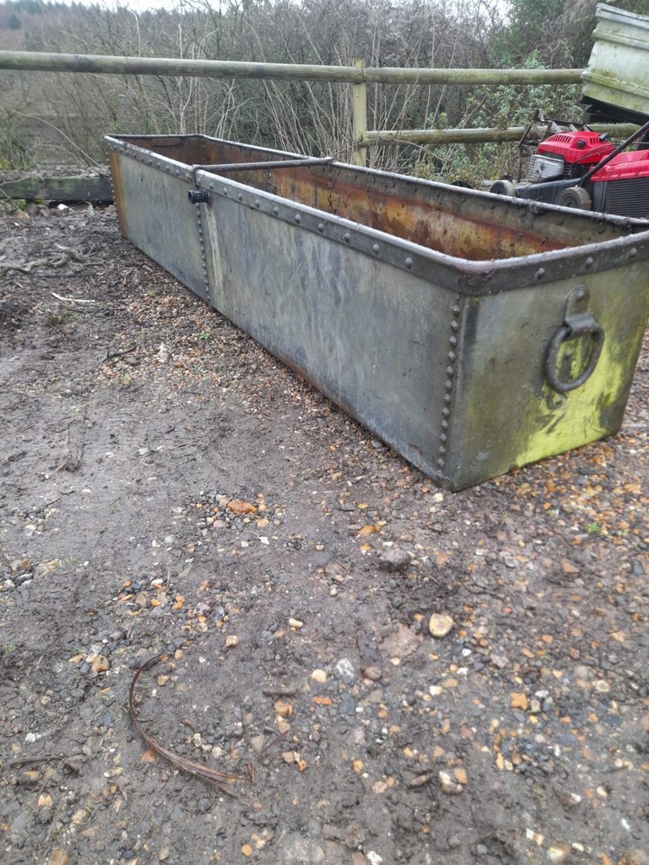 Large antique Old Galvanised Water Trough | eBay UK