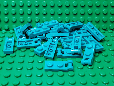 ** 25 CT LOT ** Lego NEW dark turquoise 1 x 2 modified plate W/ end ...
