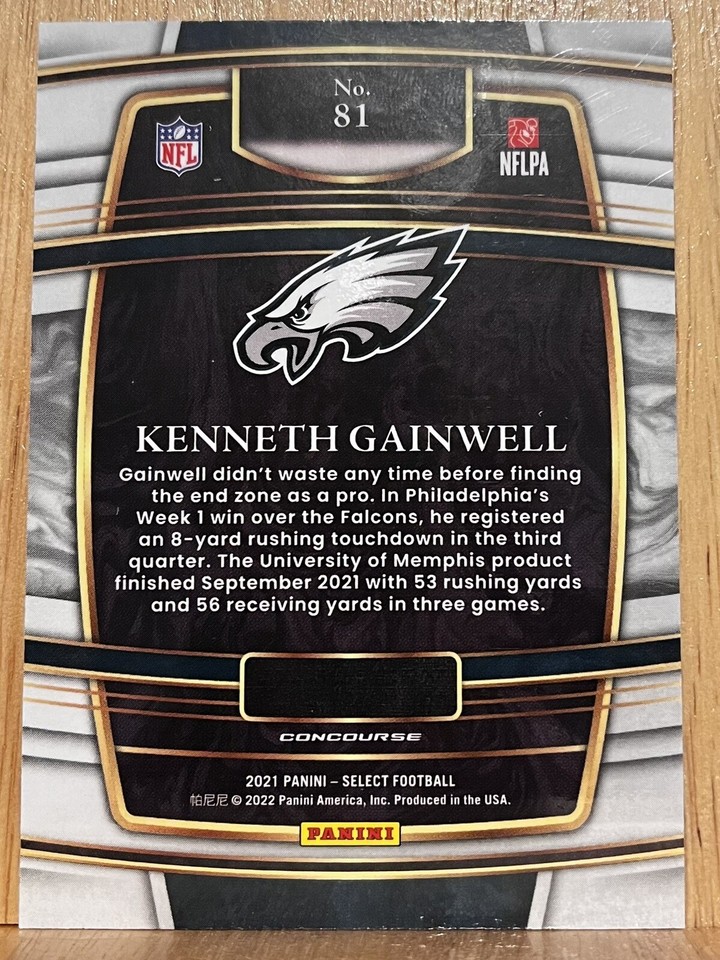 2021 Select Kenneth Gainwell Concourse Rookie RC #81 Eagles O191 | eBay