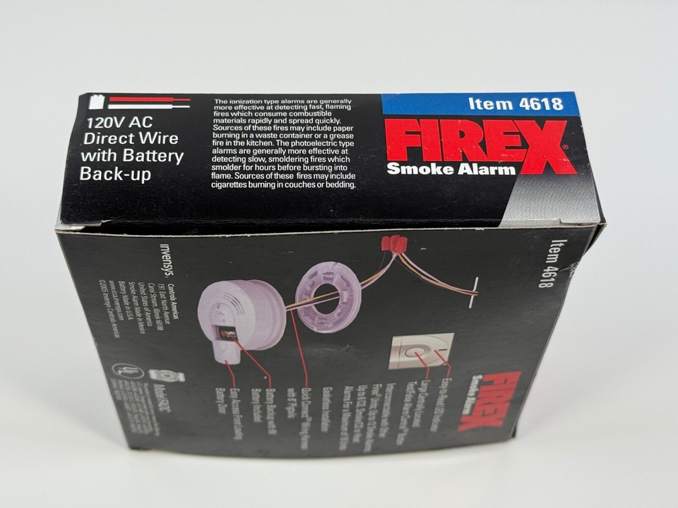 FireX Smoke Alarm 4618 120v AC with Battery Back Up | eBay