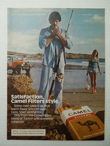 1980 CAMEL FILTERS Cigarettes Ocean Shore Fishing - Magazine Ad | eBay