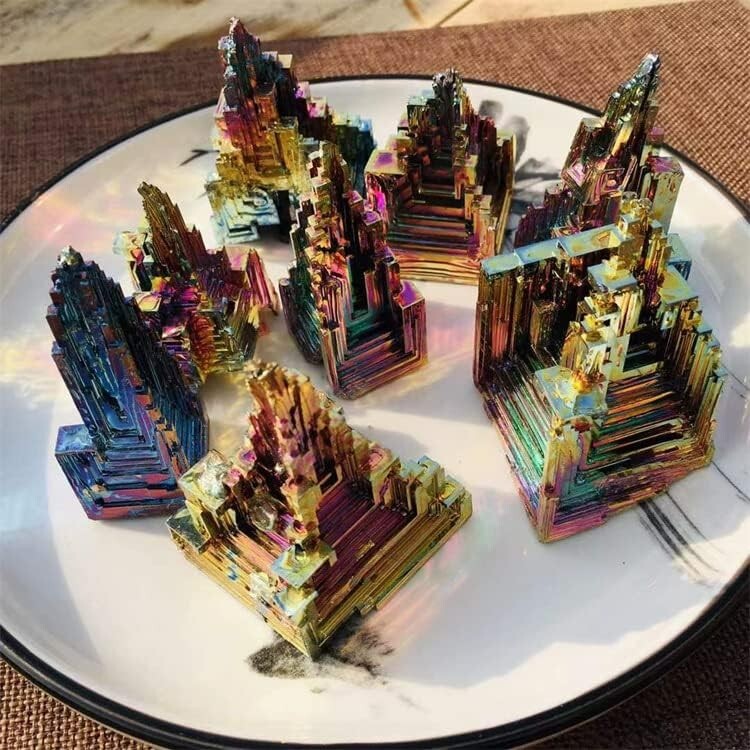 Bismuth Crystal Tower Aurora Bismuth Stone Mineral Specimen Desk Desk ...