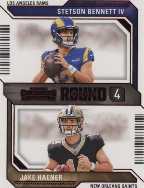 2023 Panini Contenders - Round Numbers Stetson Bennett, Jake Haener #20 ...