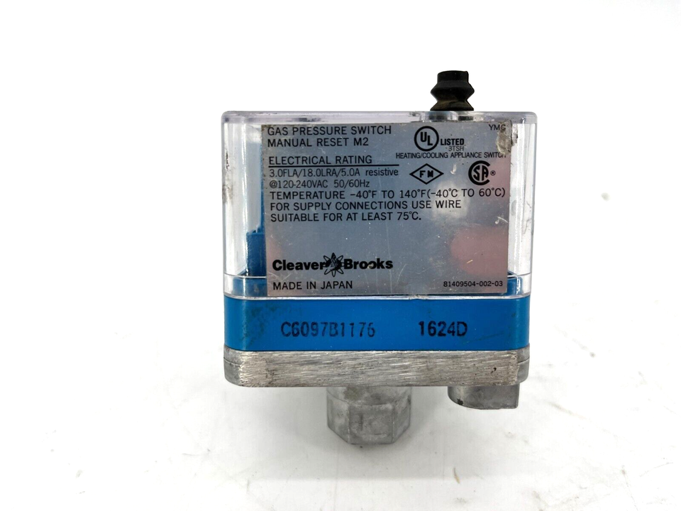 Honeywell Cleaver Brooks C6097B1176 Gas Pressure Switch w/ Manual Reset ...