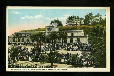 Music postcard Bandshell Bath House Santa Barbara, California CA ...
