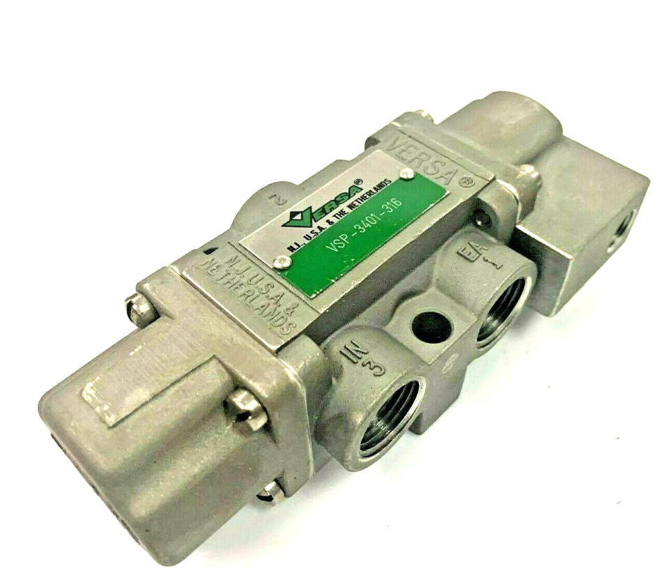 VERSA VSP-3401-316 3/2-Way 3/8" Stainless Steel Air-Pilot Pneumatic ...